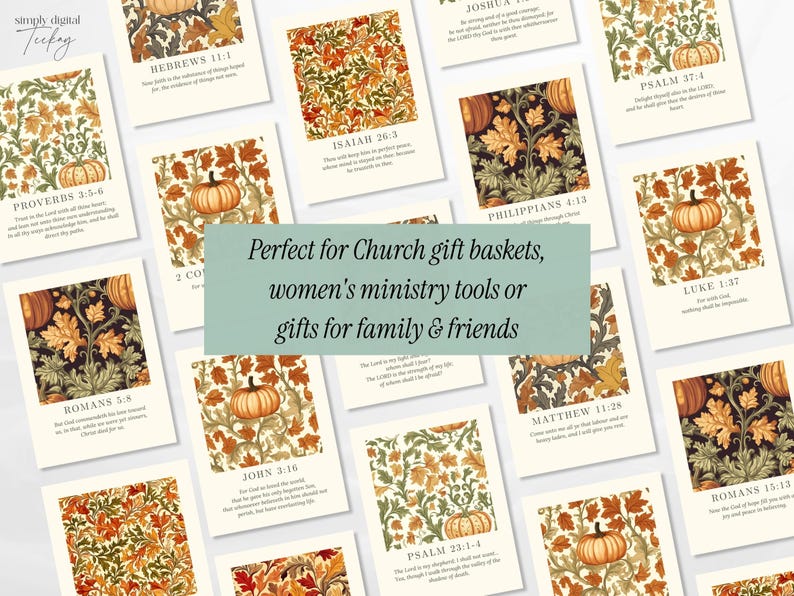Autumn Floral Scripture Cards: KJV Bible Verses Printable - Etsy