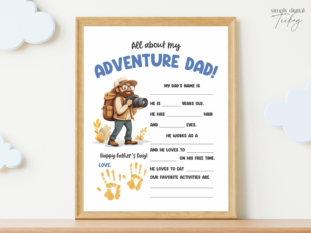 Printable Travel Dad Gift, Personalized Fathers Day Gift, All About My ...