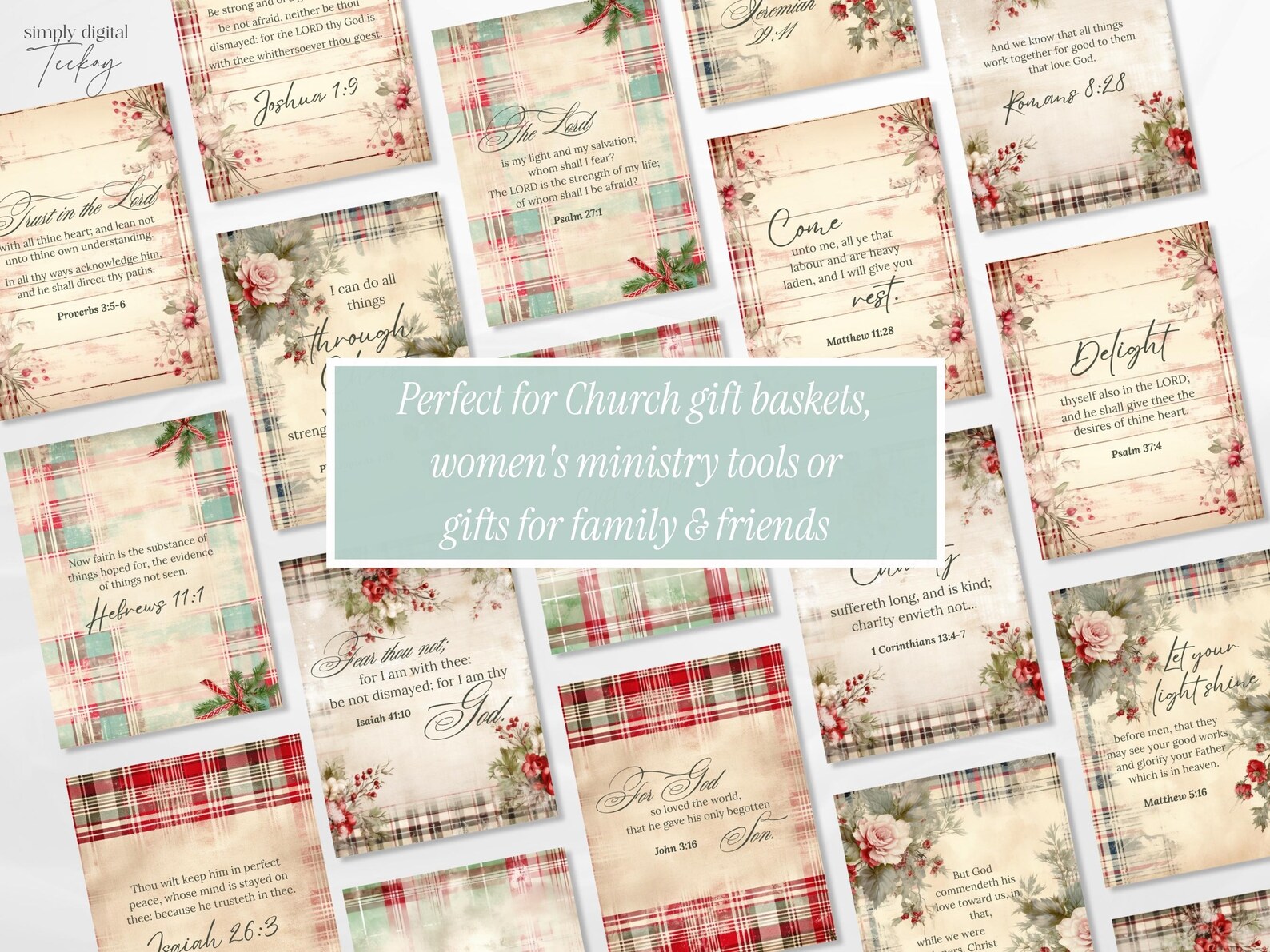 Vintage Christmas Scripture Cards: KJV Bible Verses (printable) - Etsy