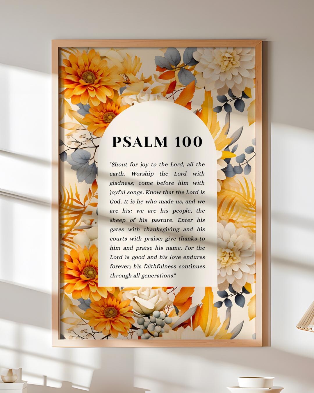 Psalm 100 Thanksgiving Scripture Art: Christian Fall Decor (digital ...