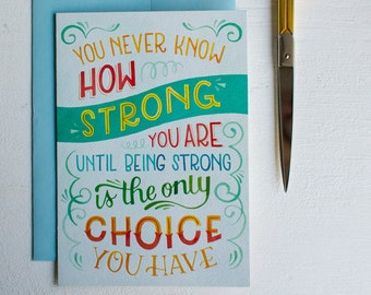 Stay Strong Card Keep Up the Fight Get Well Soon Card. | Etsy