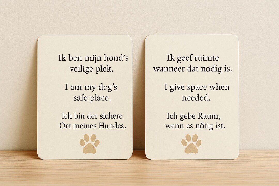 30 Printable Dog Affirmation Cards – Mindful Wisdom In 3 languages ...
