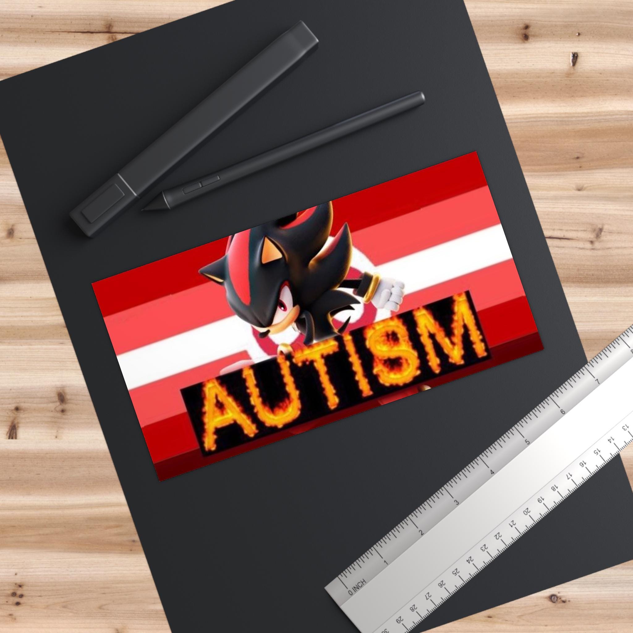 Funny Shadow the Hedgehog Autism Bumper Sticker, Car Decal, Laptop ...