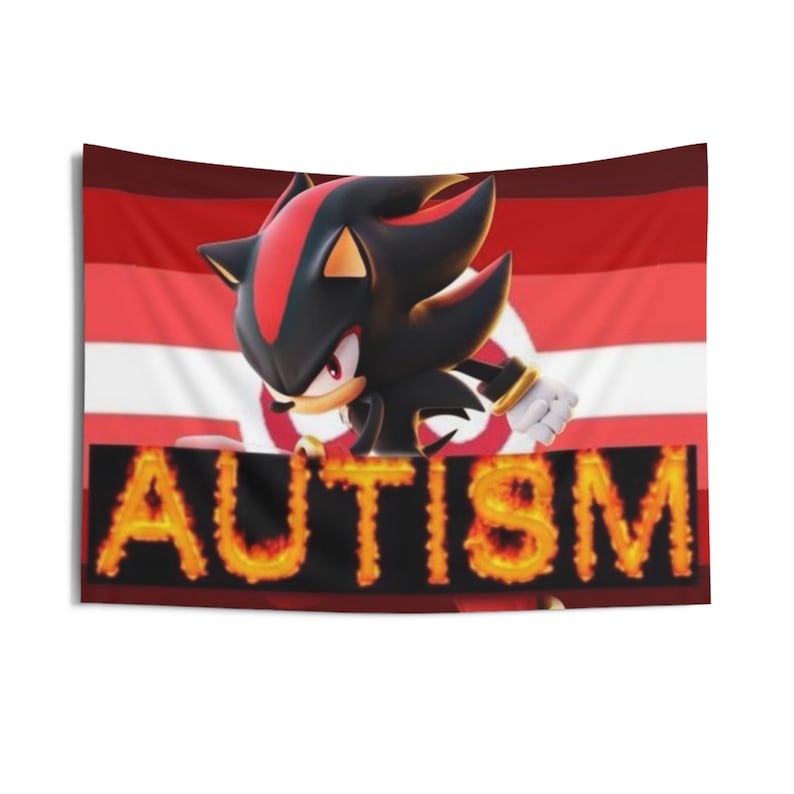 Autism Shadow the Hedgehog Indoor Wall Tapestry, Funny Meme Decor ...