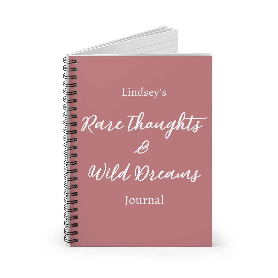 Personalized Spiral Notebook - Rare Thoughts & Wild Dreams Journal ...