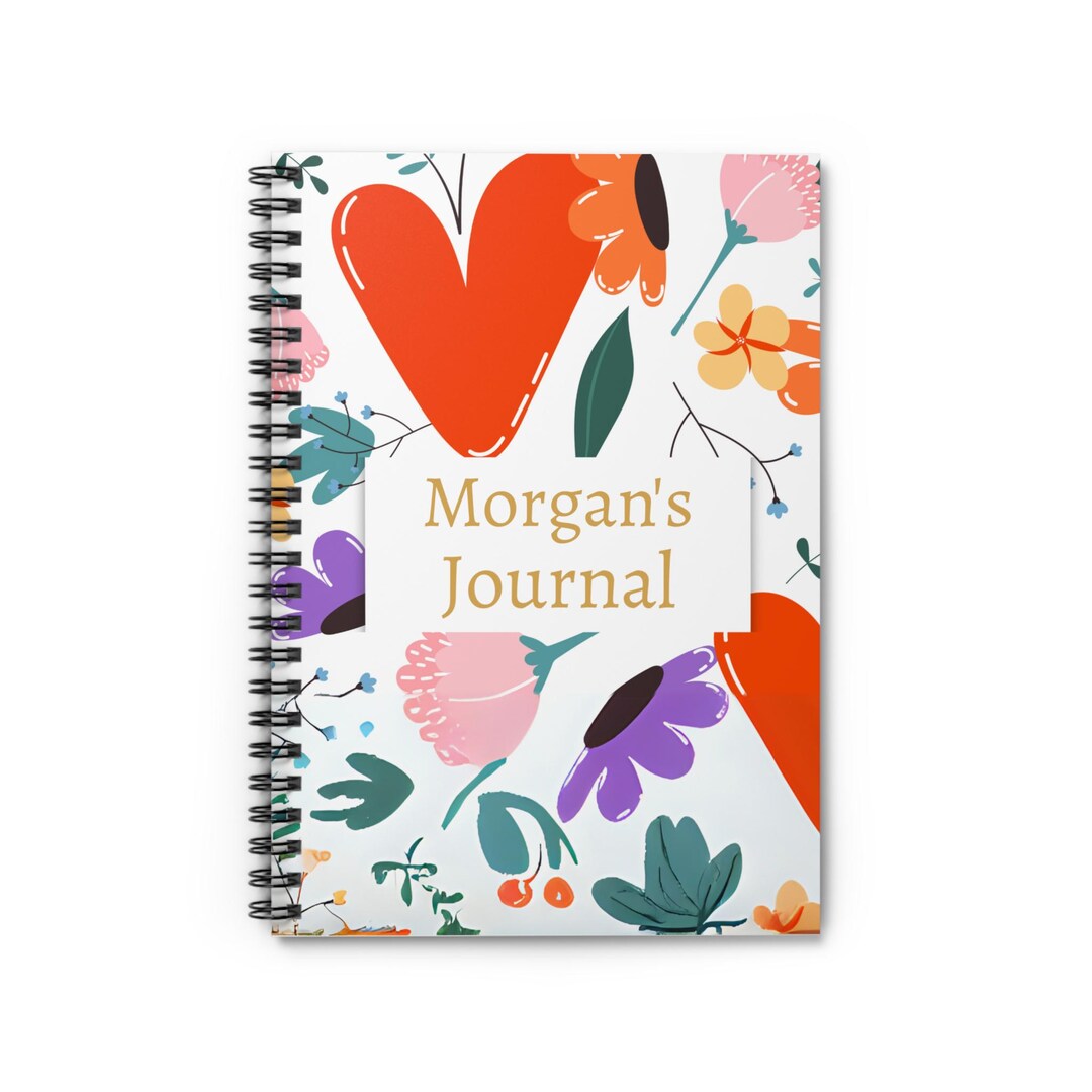 Personalized Spiral Notebook - Floral Style K Journal, Motivational ...