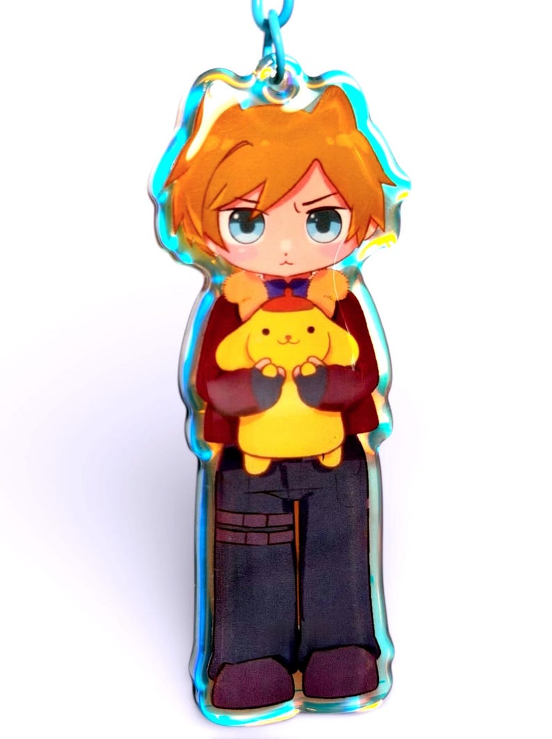 Leon Kennedy Vs Pompompurin Fanart Acrylic Keychain Inspired by ...