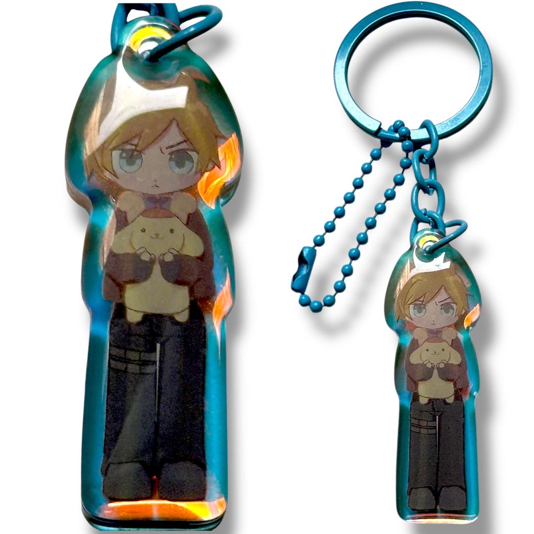 Mini Leon Kennedy Vs Pompompurin Fan-made Acrylic Keychain – Double ...