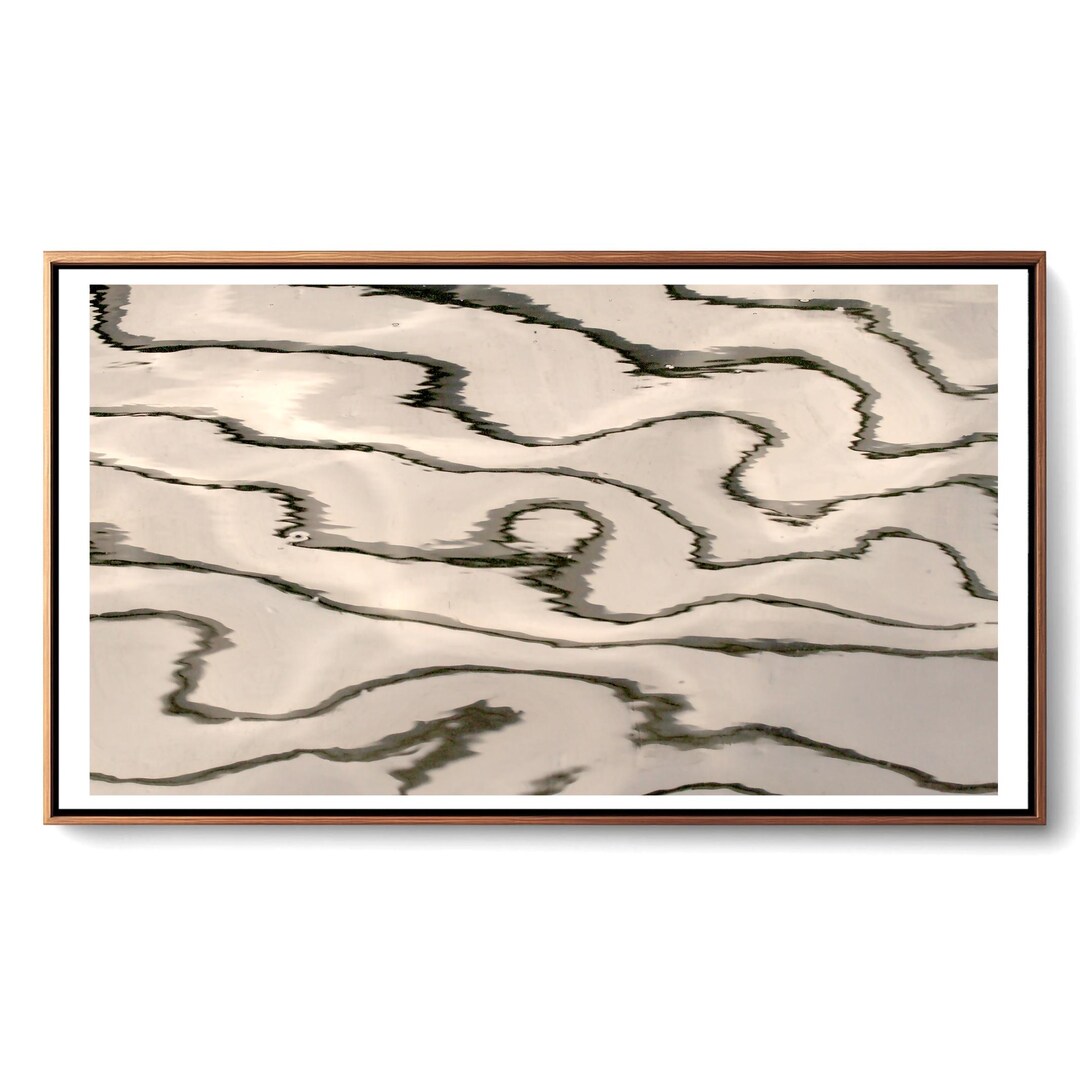 Abstract Water Patterns: Beige and Black Rippling Texture Wall Art ...