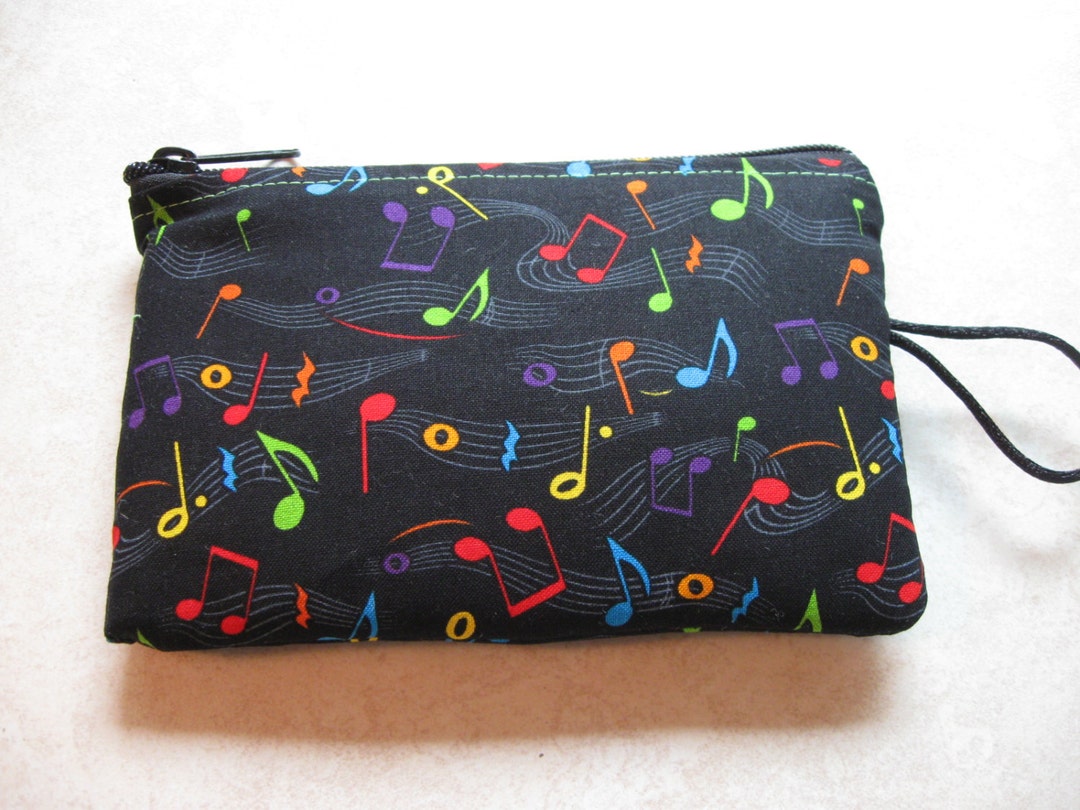 Padded Makeup Jewelry Bag in Bright Music Notes Print - Etsy