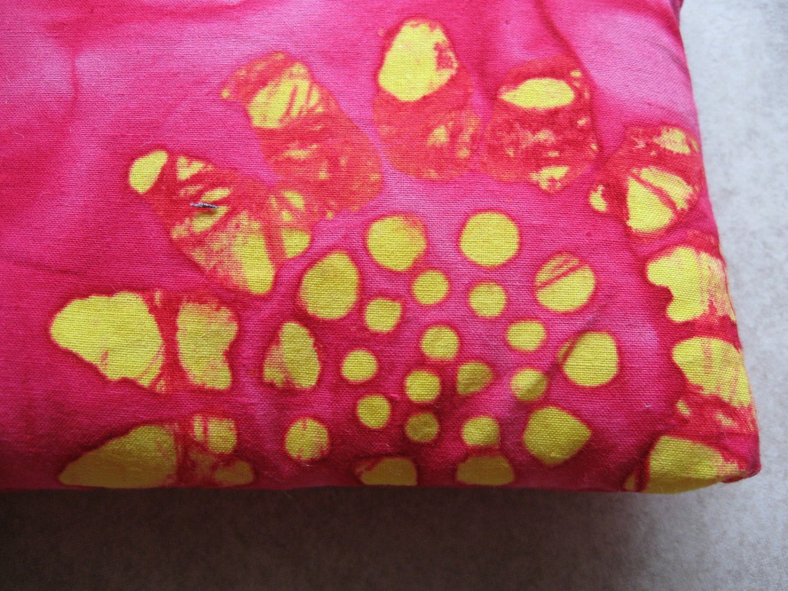Pink Sunflower Batik Padded Makeup Jewelry Bag - Etsy
