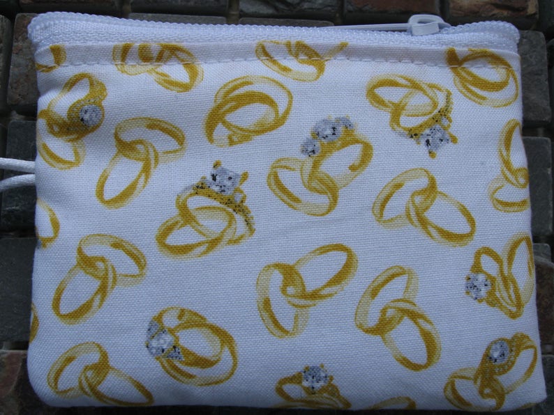 Gold Wedding Rings Print Mini Pouch Coin Purse Gift Card Bag - Etsy