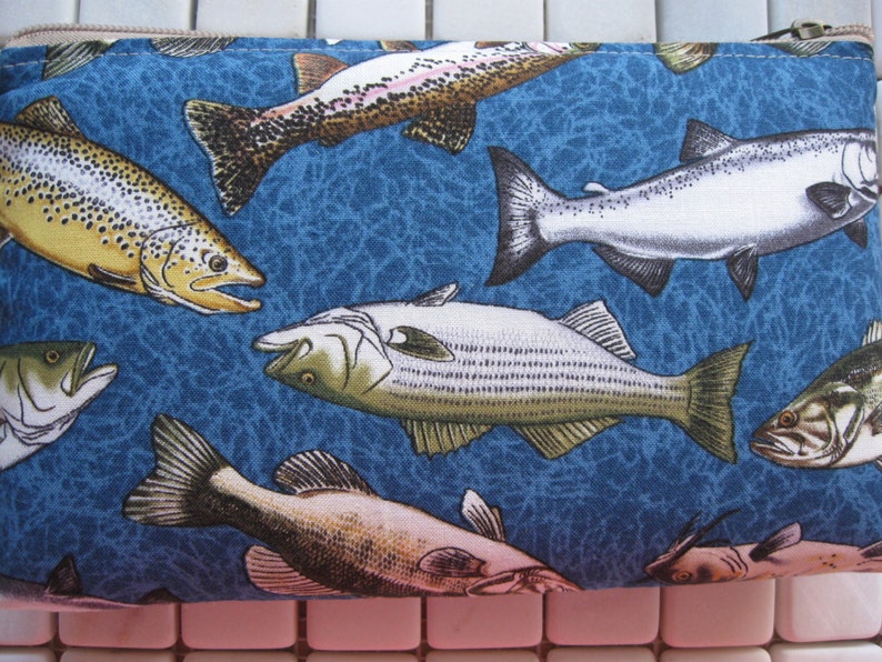 Fish Print Large Padded Bag - Etsy