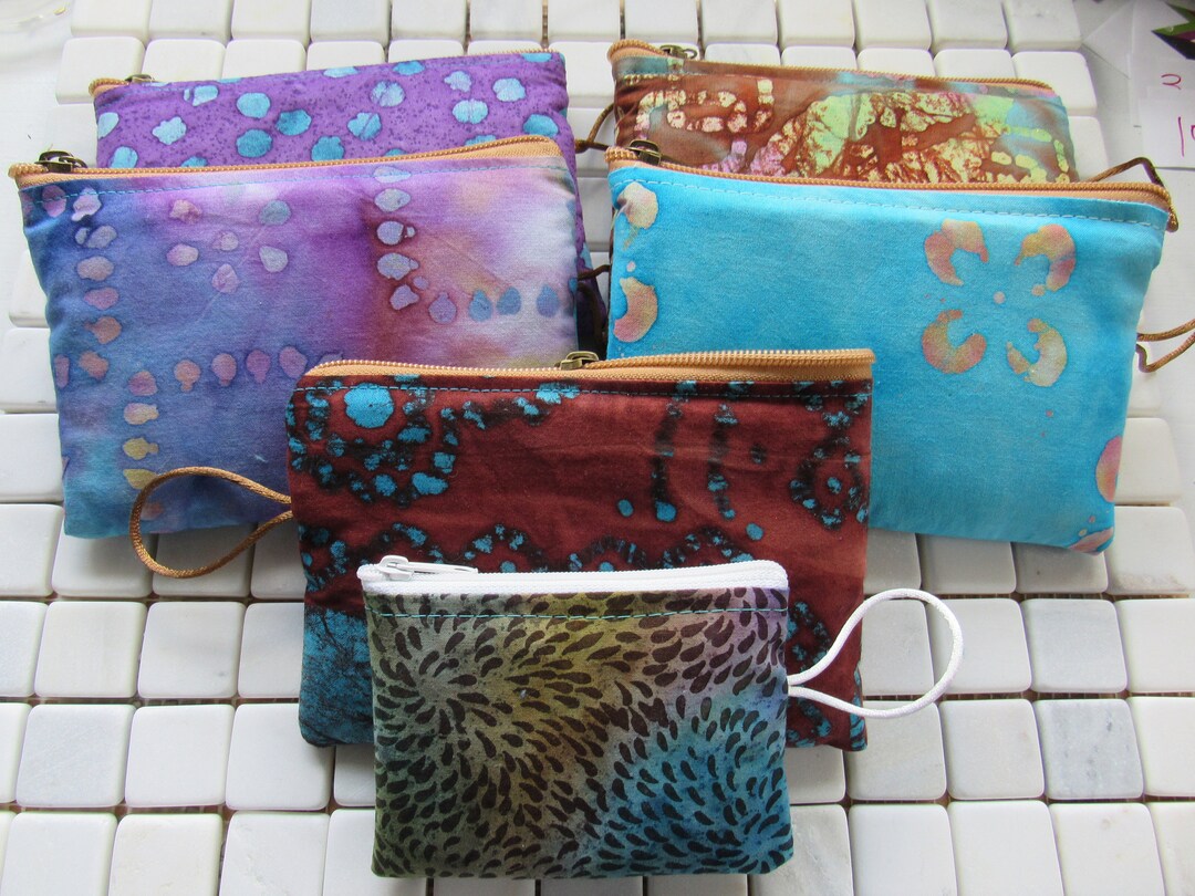 Batik Set of Padded Zipper Bags - Etsy