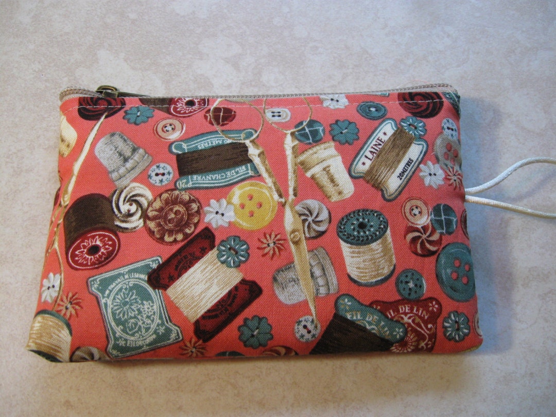 Sewing Print Padded Zipper Bag - Etsy