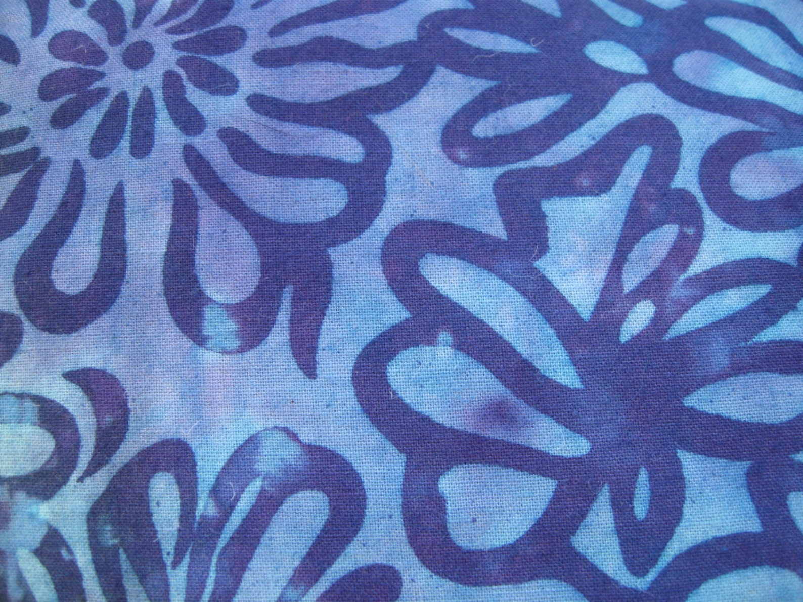 Blue Flower Print Batik Fabric Padded Makeup Jewelry Bag - Etsy