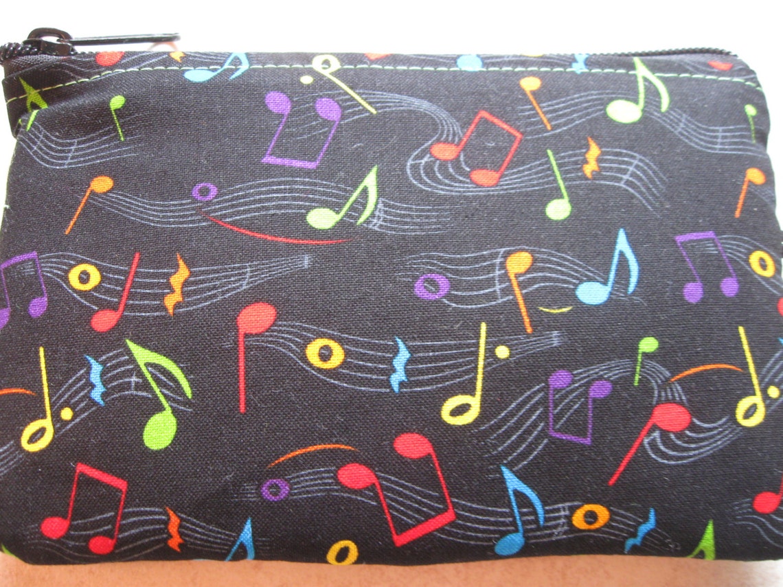 Padded Makeup Jewelry Bag in Bright Music Notes Print - Etsy