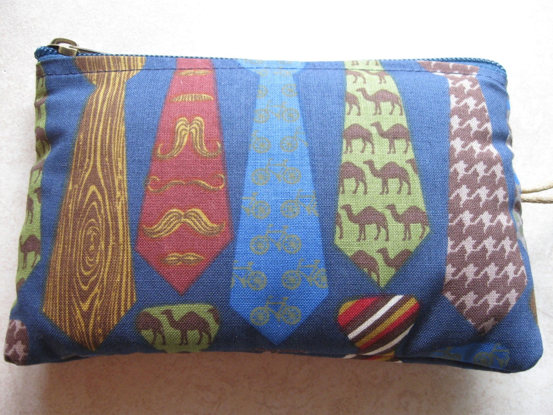 Blue Necktie Padded Handy Zipper Bag - Etsy