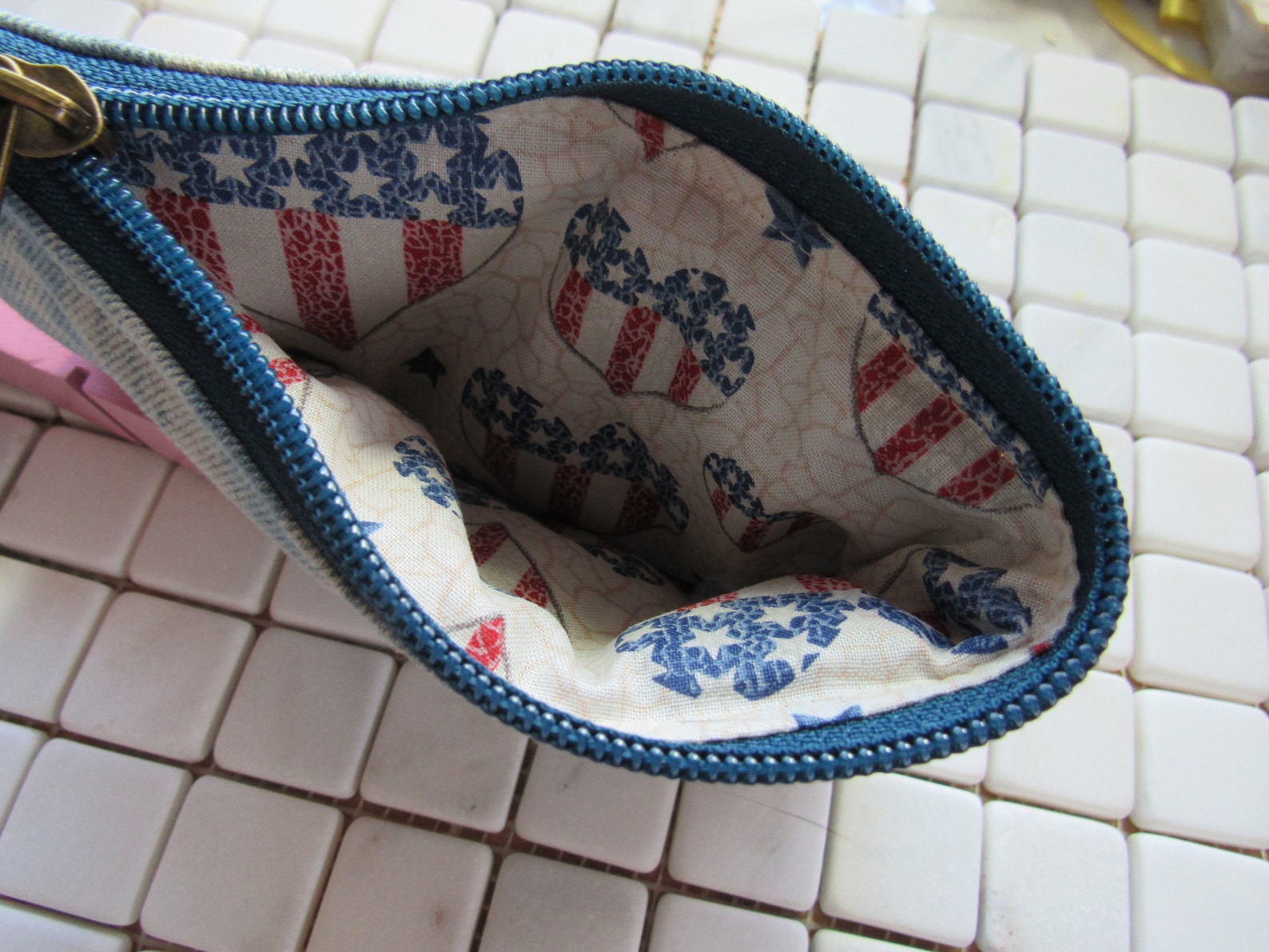 Denim Padded Zipper Bag - Etsy