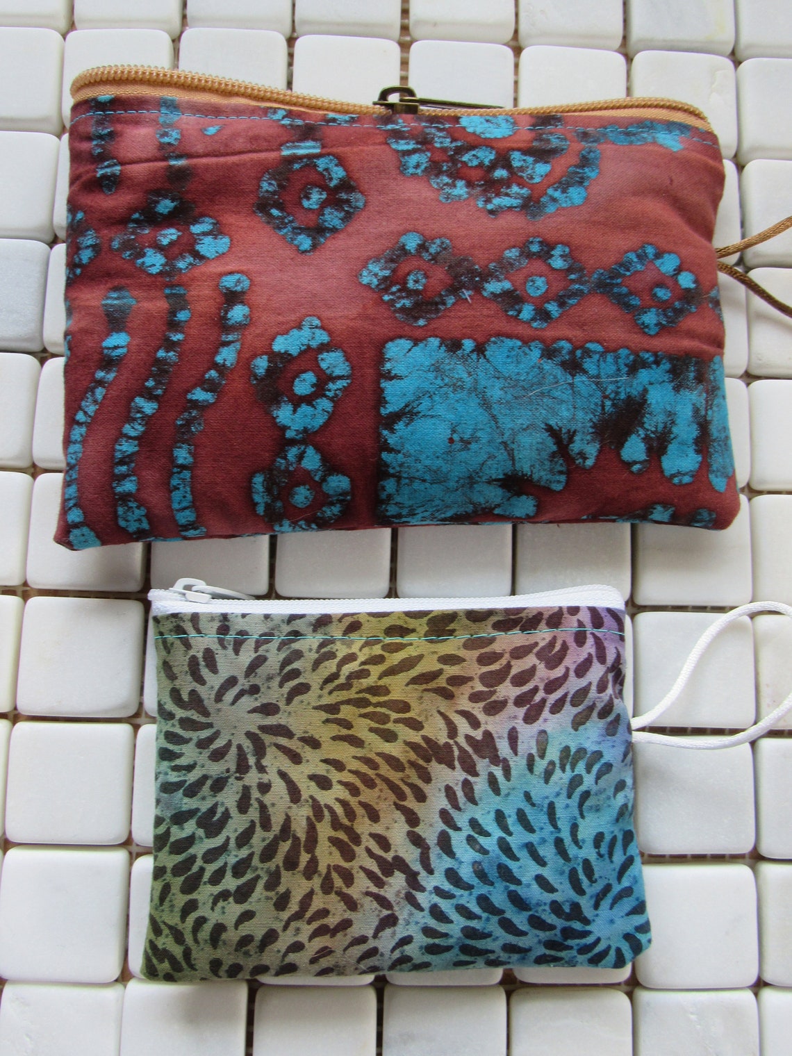 Batik Set of Padded Zipper Bags - Etsy