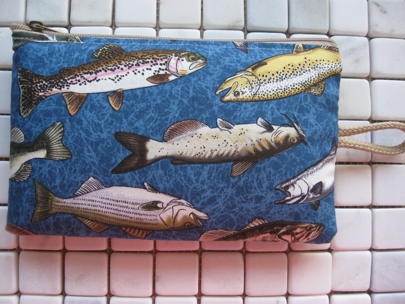 Fish Print Large Padded Bag - Etsy