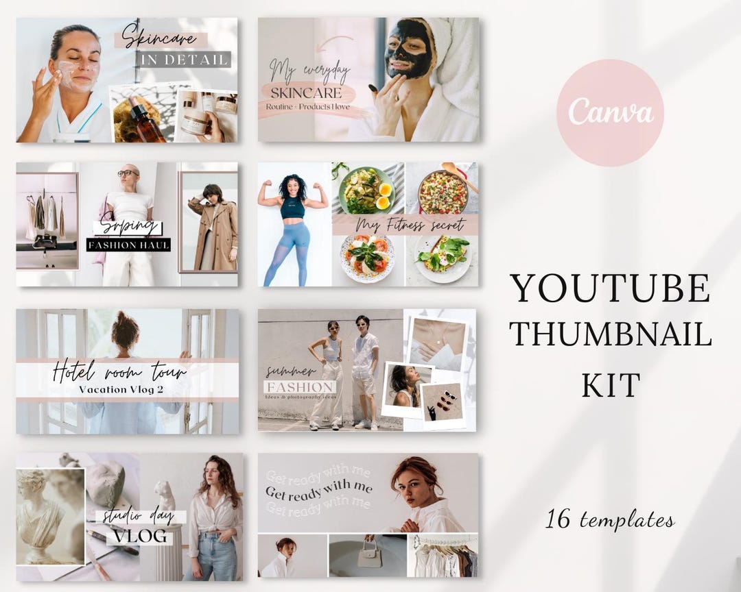 Youtube Thumbnail Templates Canva | Clickbait Style Editable Thumbnails ...