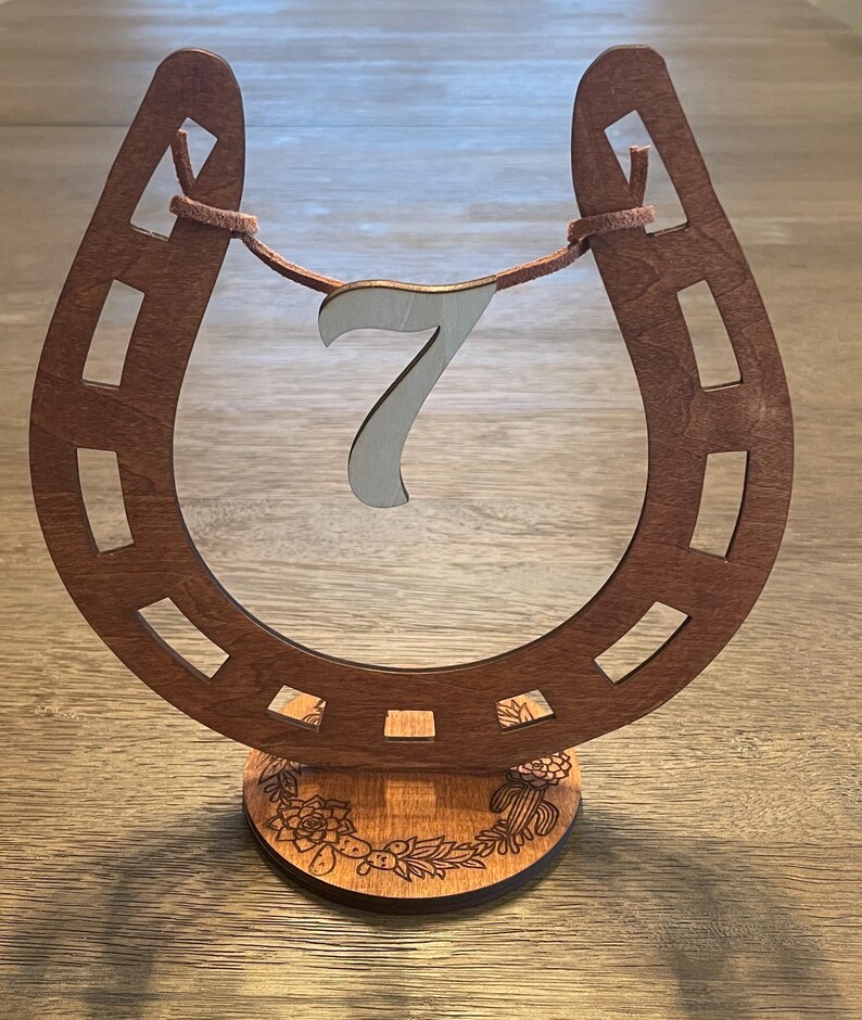 Western Style Horseshoe Centerpiece Table Number for Weddings and ...