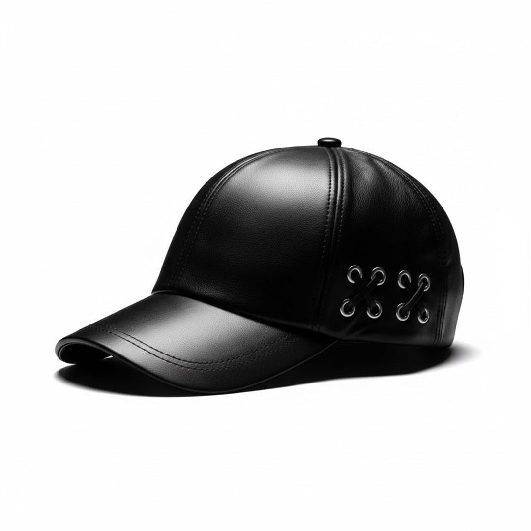Unisex Leather Baseball Cap Modern Designer Statement Hat Streetwear ...