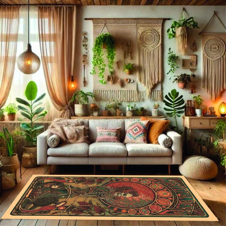 Grateful Dead Skull Rug, Gothic Home Decor, Washable Cotton Blend - Etsy