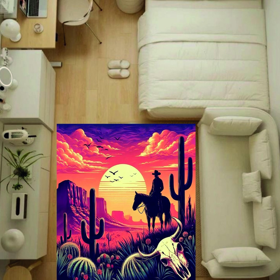 Cowboy Rug,american Cowboys,wild West Rug,old American Rug,cowboy ...