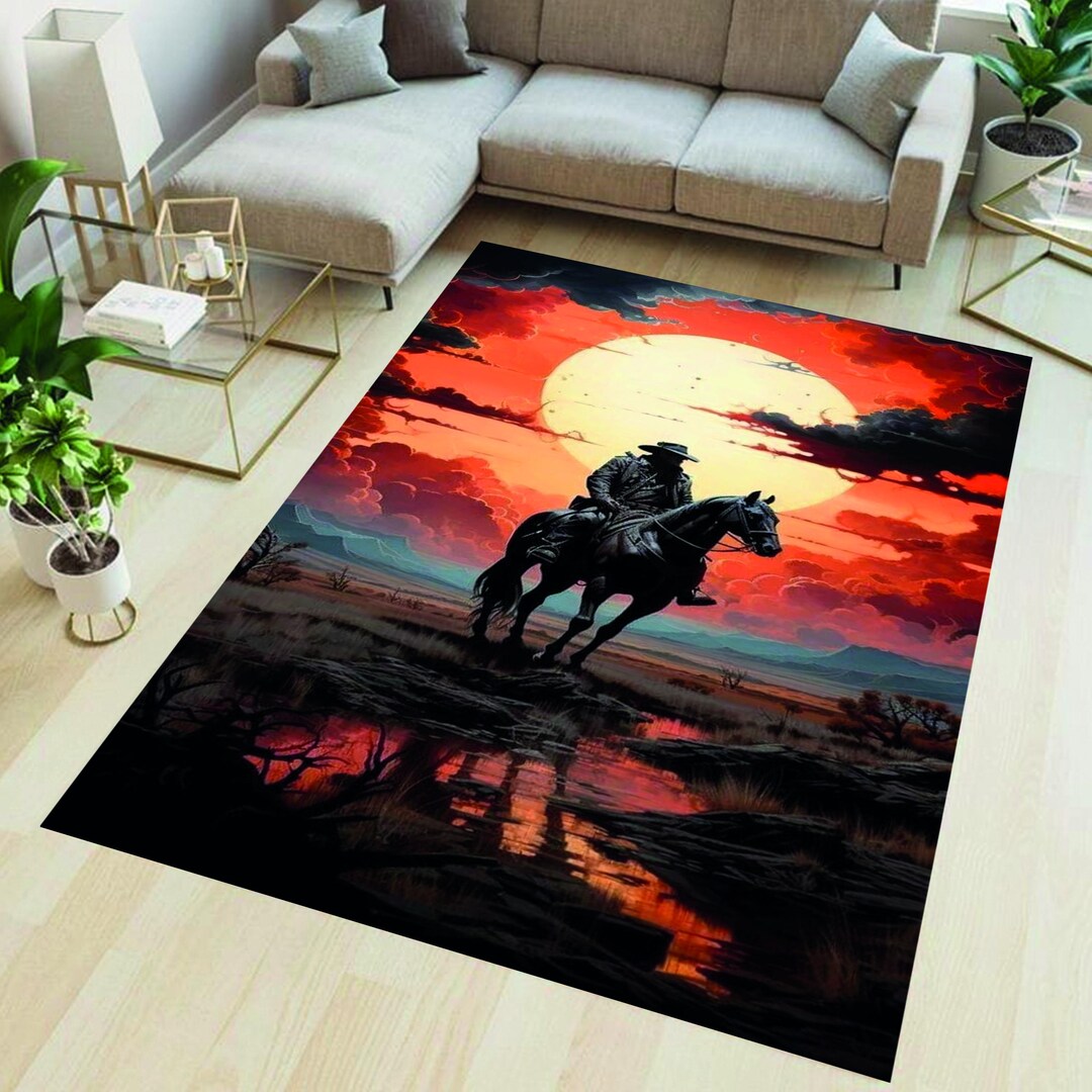 Cowboy Rug,american Cowboys,wild West Rug,old American Rug,cowboy ...