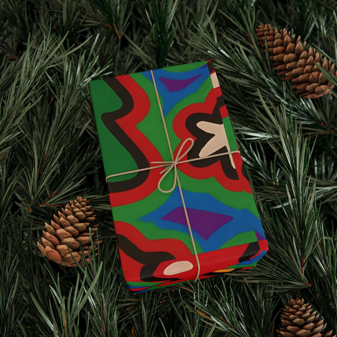 Kidcore Christmas Wrapping Paper, Colorful Holiday Gift Wrap, Custom ...