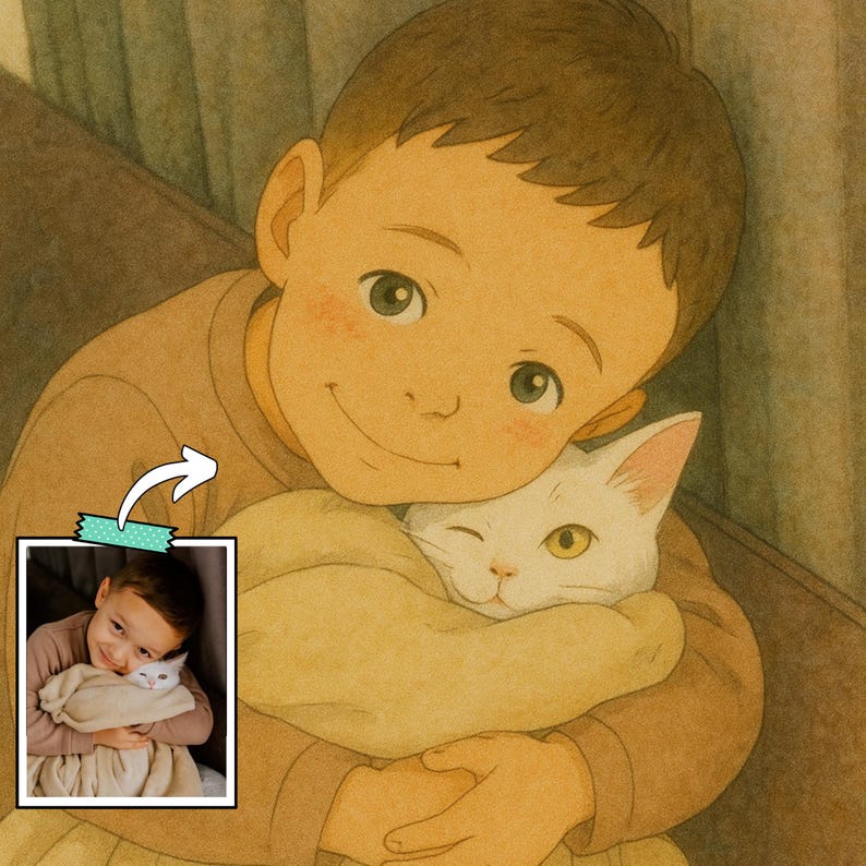 Ghibli Style Portrait From Photo, Custom Anime Illustration, Cartoon ...