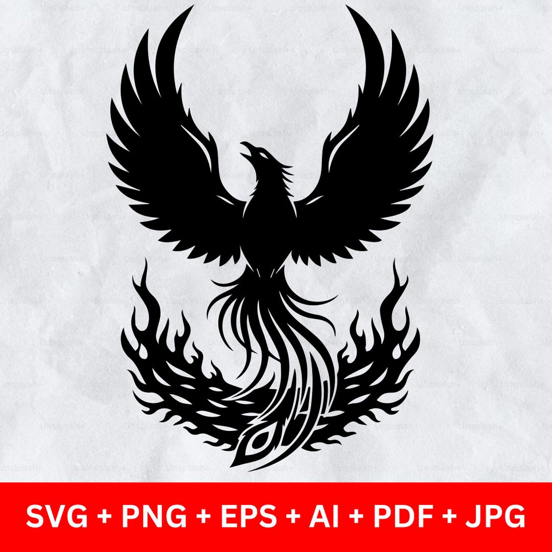 Phoenix Rising SVG: Mythical Flame Bird Clipart (digital Download) - Etsy