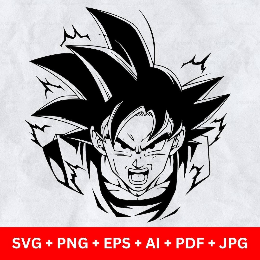 Silueta de Goku en formato SVG – Calcomanía del anime Dragon Ball Z ...