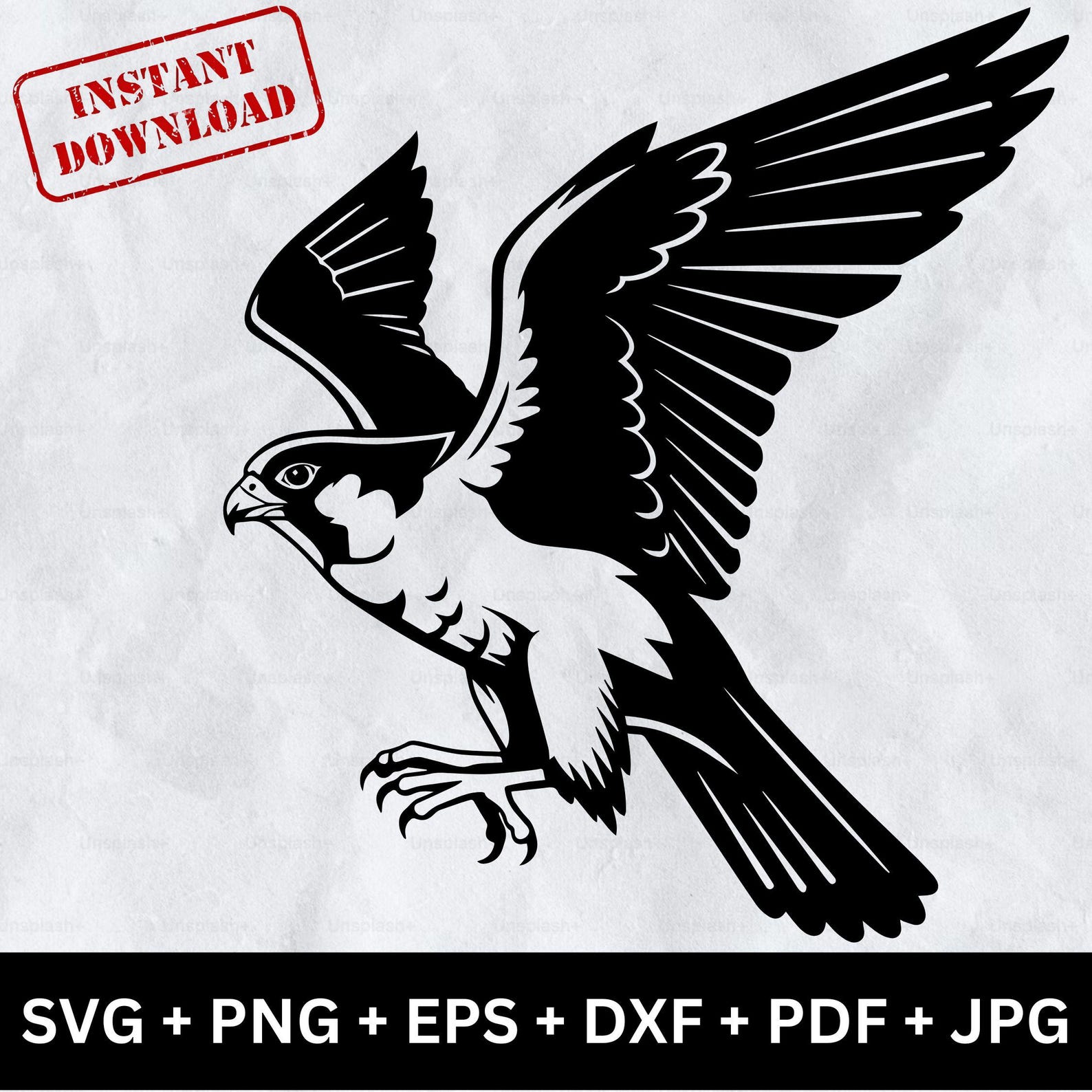 Falcon Clipart SVG Cut File Digital Download Hawk Bird of Prey ...