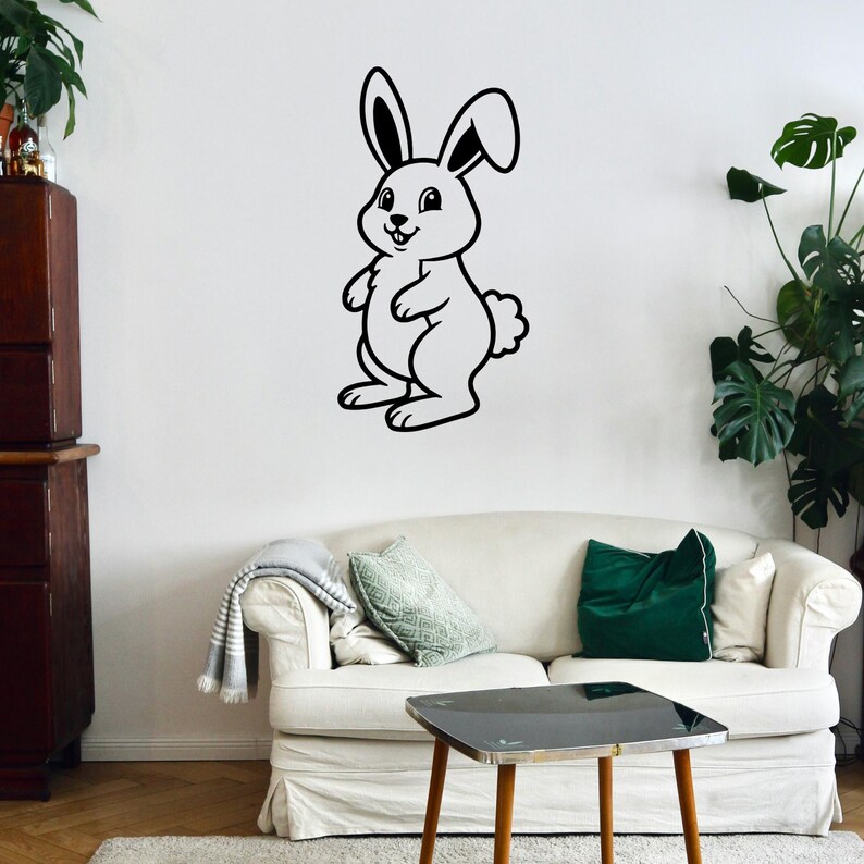 Easter Bunny Outline SVG Bunny Silhouette Rabbit Vector Cricut Cut File ...