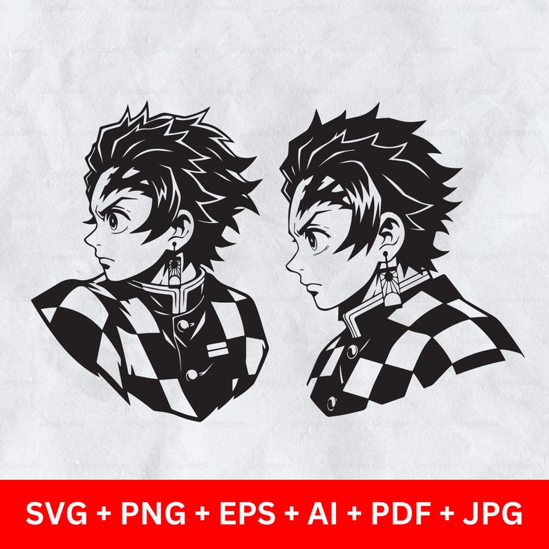 Demon Slayer Tanjiro Anime SVG PNG Bundle, Cricut, Sublimation (digital ...