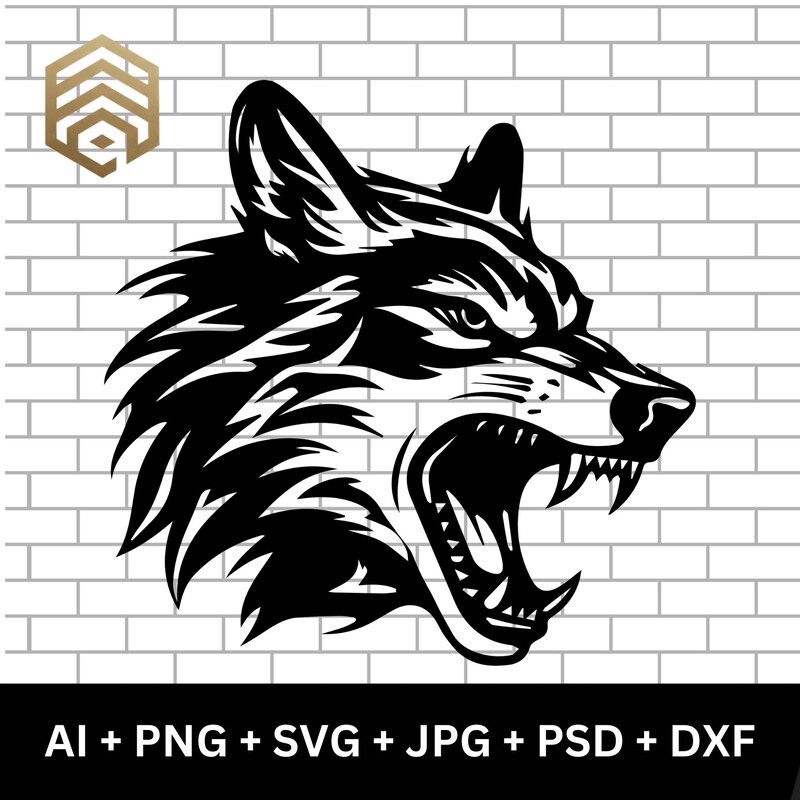 Growling Wolf - Etsy
