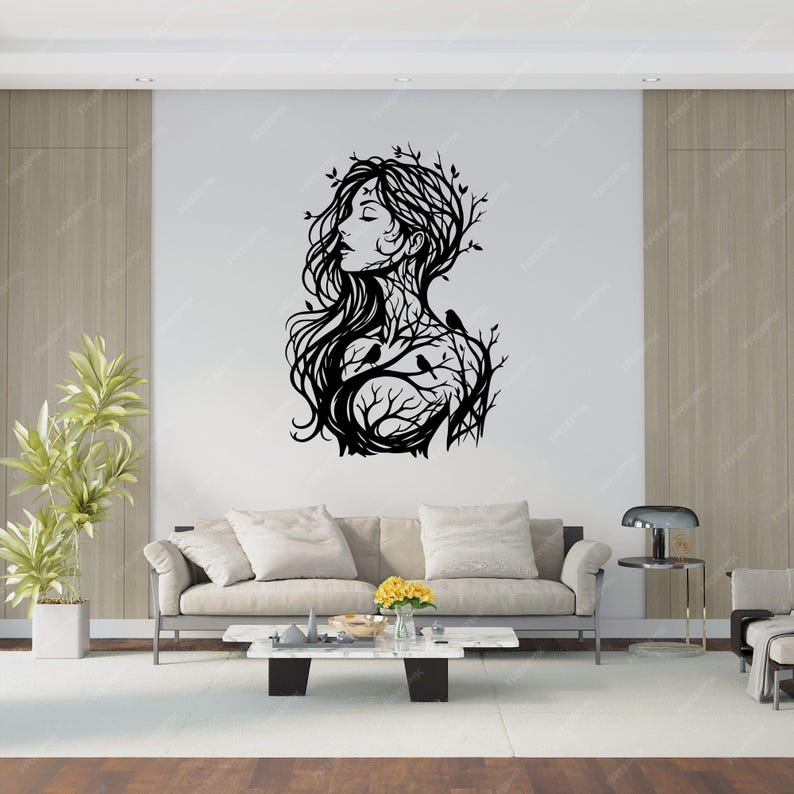Woman Tree Silhouette SVG, Nature Art, Birds Clipart (digital Download ...