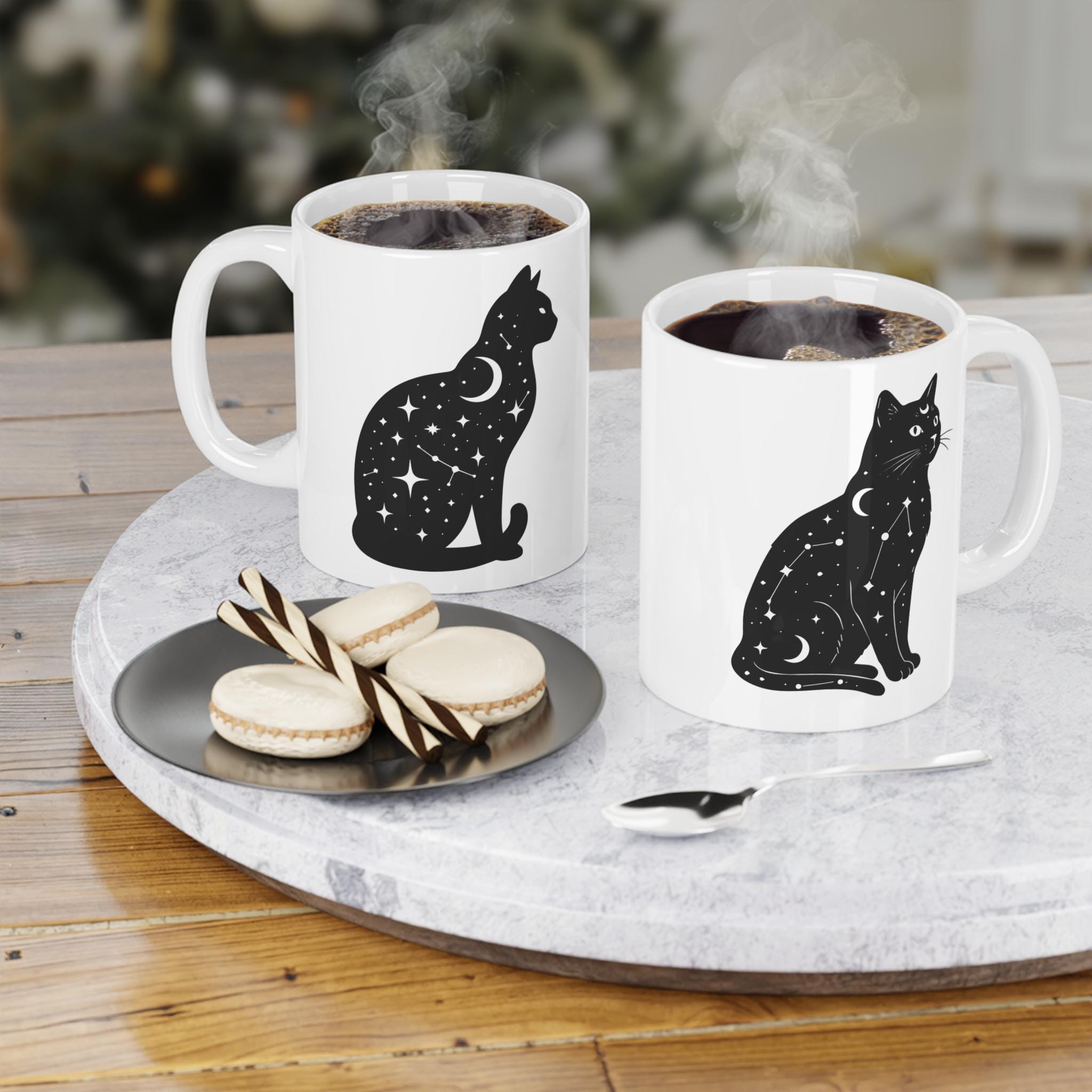 Mystical Cat SVG PNG Bundle Constellation Moon Star Clipart Celestial ...