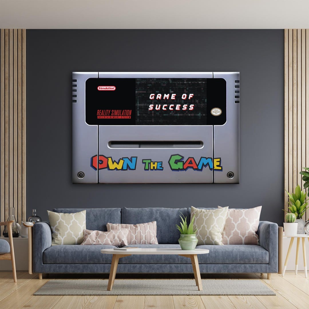 SNES Retro Gaming Cartridge Wall Art, Canvas Print Decor for Game Room ...