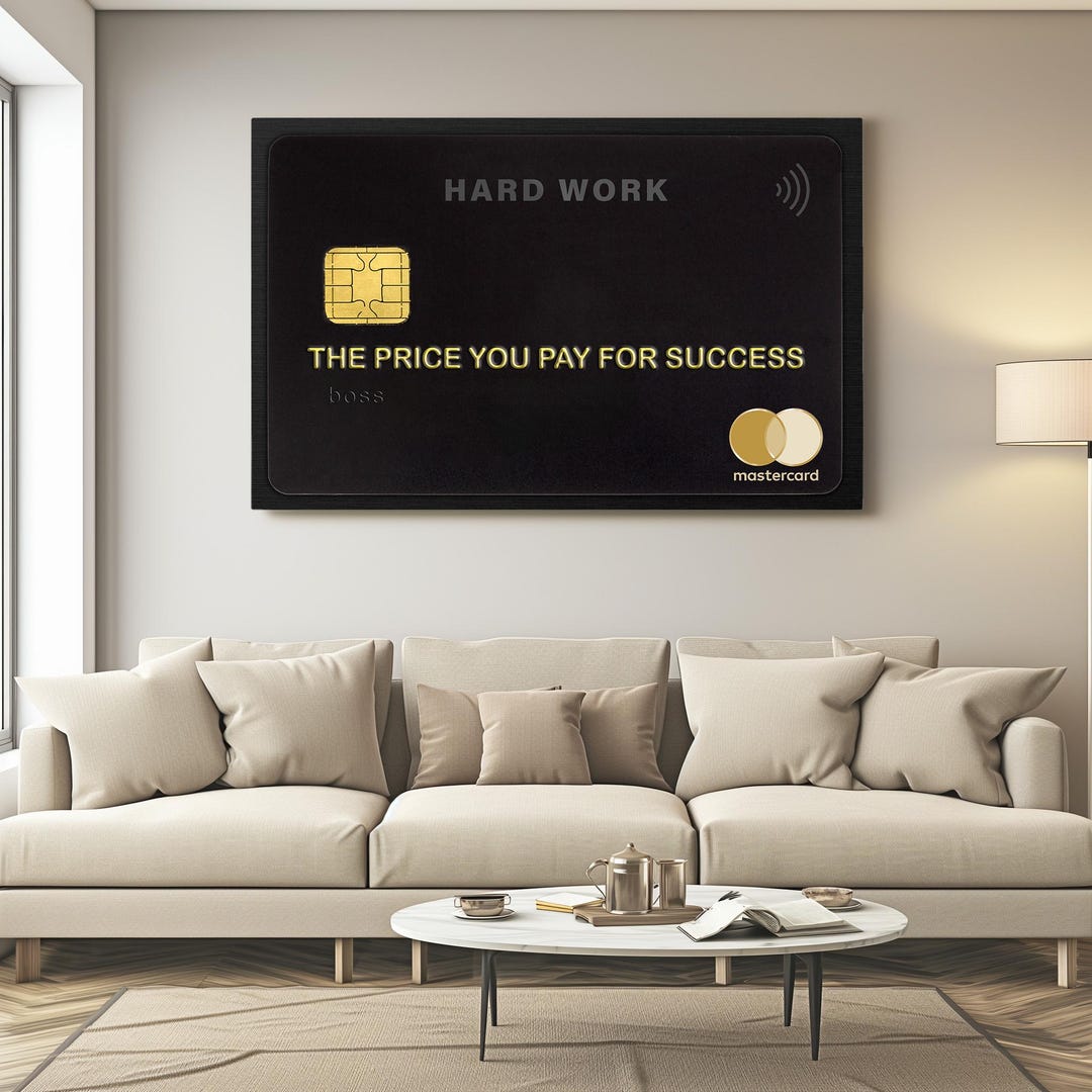 Black Credit Card, Money Mindset Canvas Wall Decor and Inspirational ...