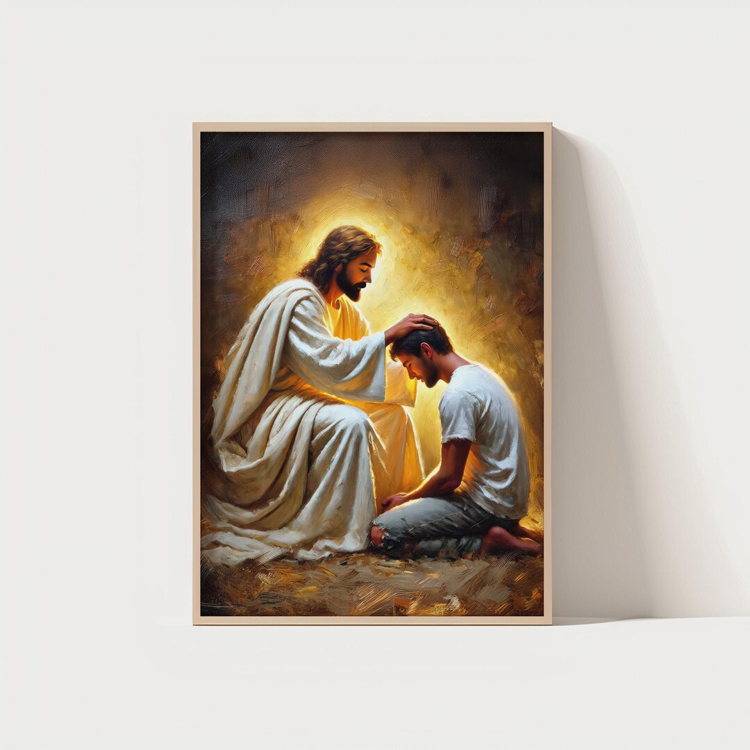 Healing Touch | Jesus With Man, Jesus Healing Print, Christian Wall Art ...