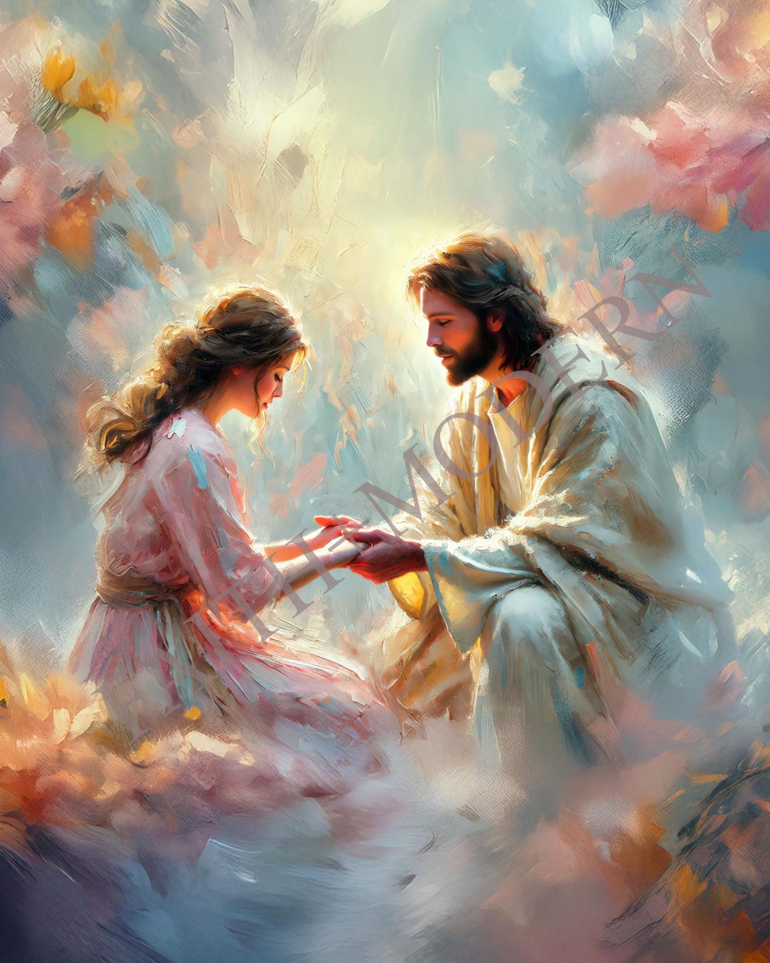 5 Digital Downloads of Jesus and Women | Jesus Woman Art, Christian ...