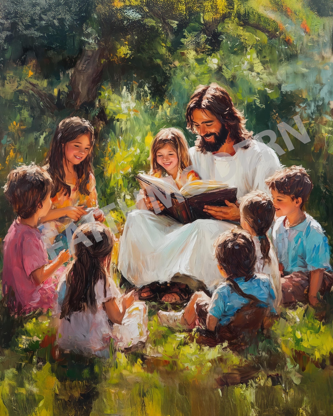 10 Digital Downloads of Jesus With Children | Jesus Teaching Kids ...
