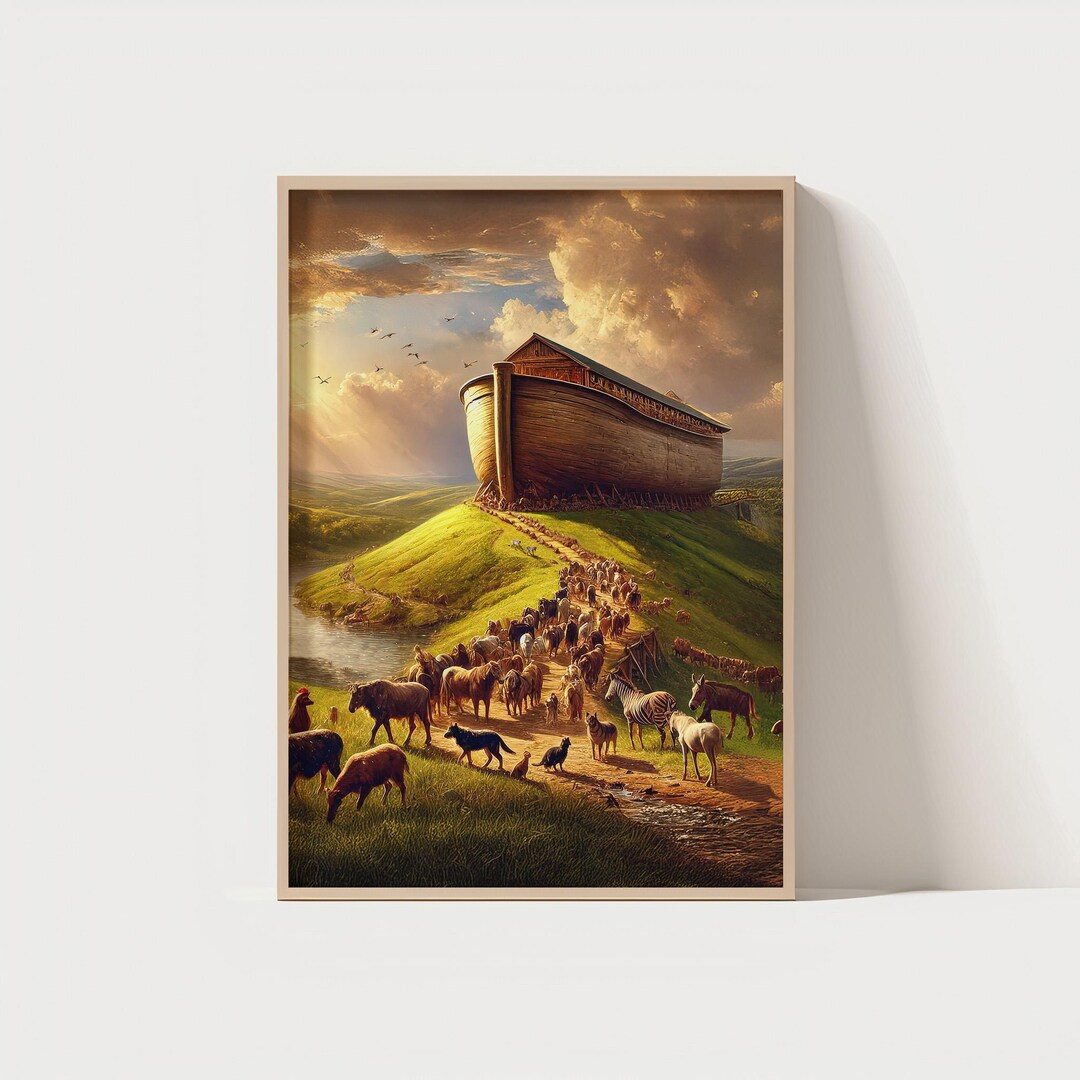 Noah’s Ark | Bible Art, Two of Every Animal, Bible Poster, Old ...