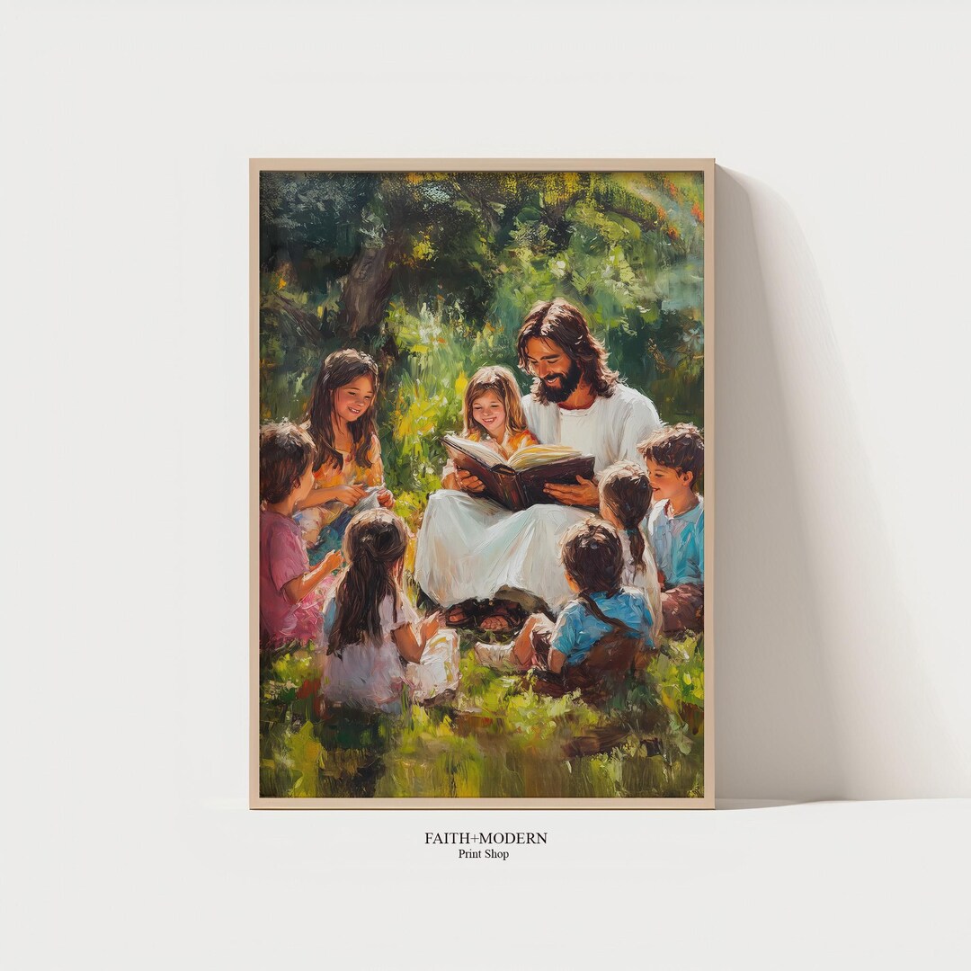 Jesus Teacher | Printable Christian Wall Art, Jesus With Children ...