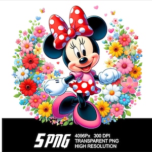 Minnie Mouse Flowers PNG: High-resolution Designs (digital Download) - Etsy