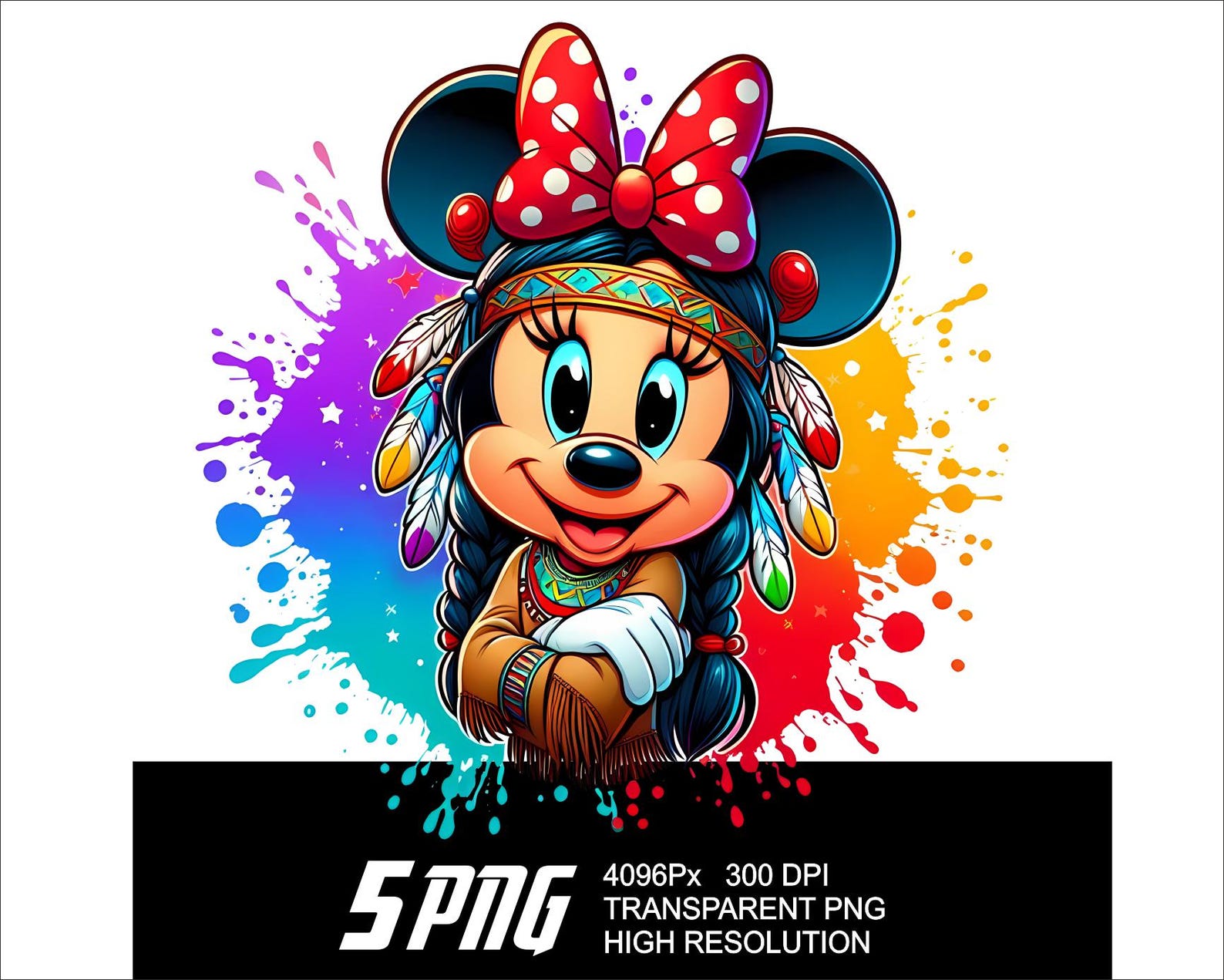 5 PNG Minnie Native Indian Girl Design Mouse Native High Resolution ...